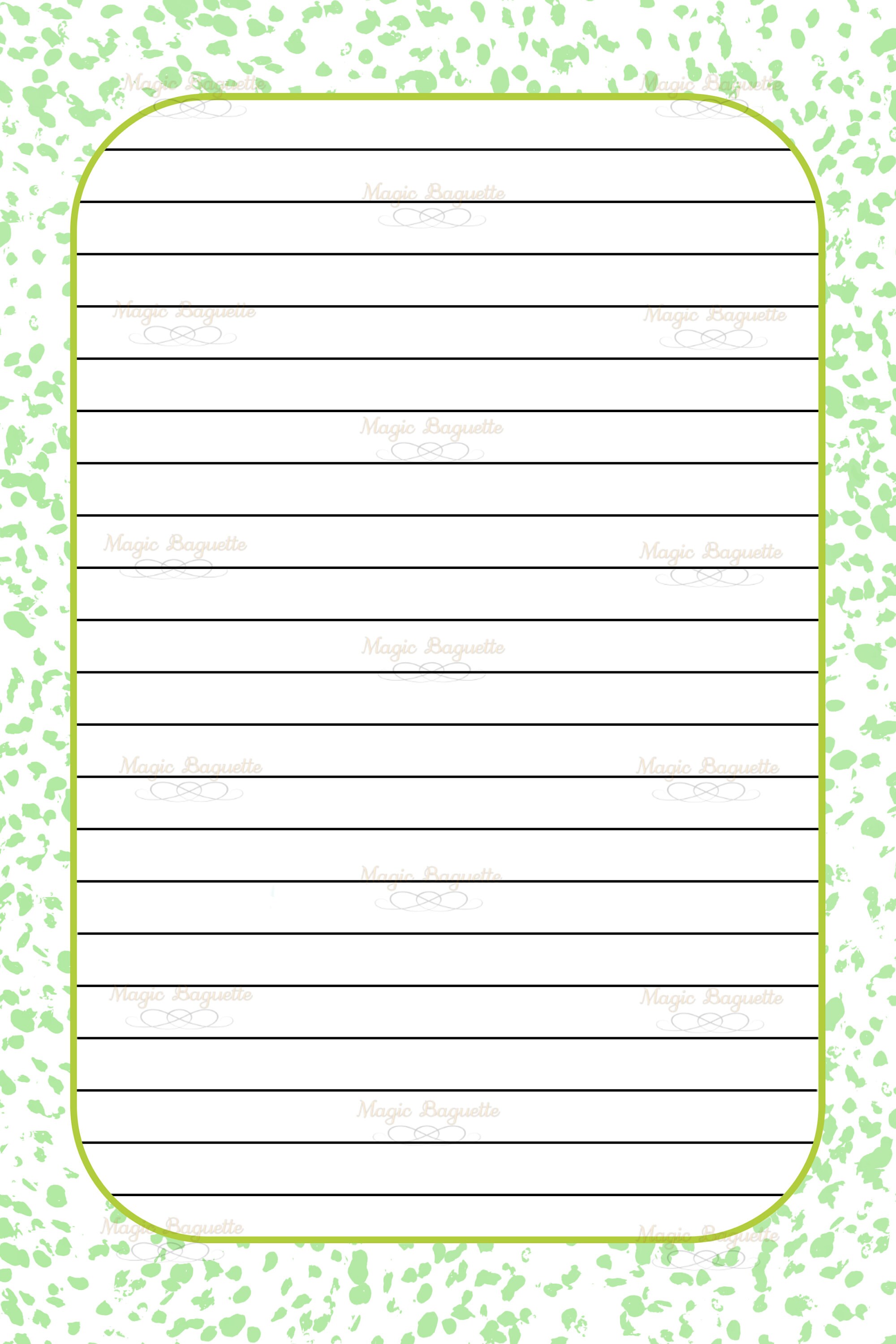 Printable 8x12" Stationery Set of 8 Blank Note Papers - Colored Lines ...