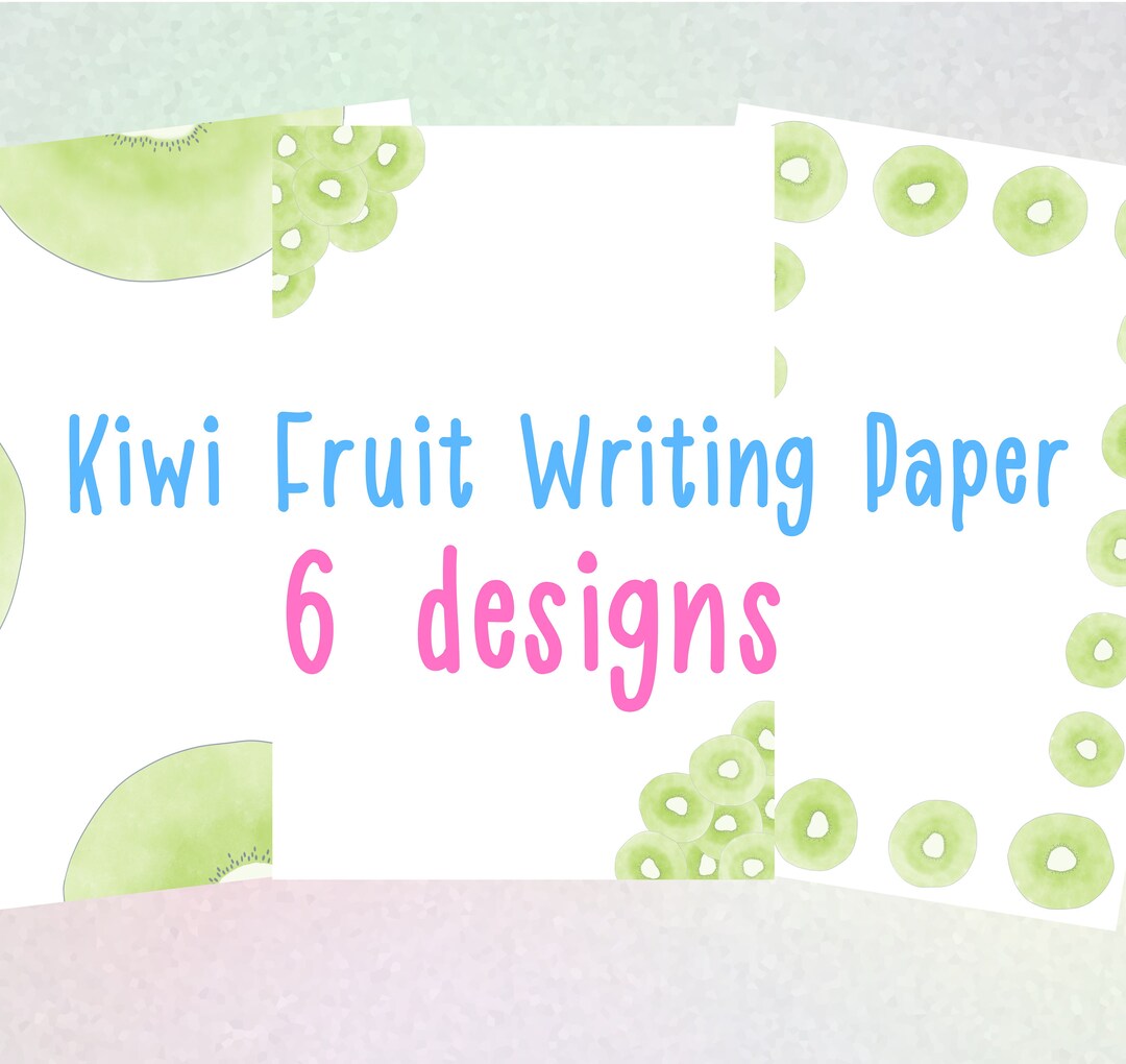 Printable Unlined Stationery Kiwi Fruits 8x12"/instant Download/writing ...