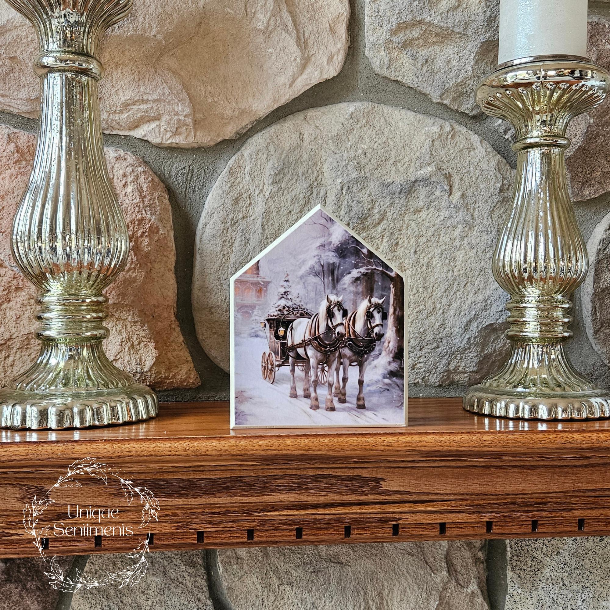 Vintage-inspired Winter Scene Art - Etsy