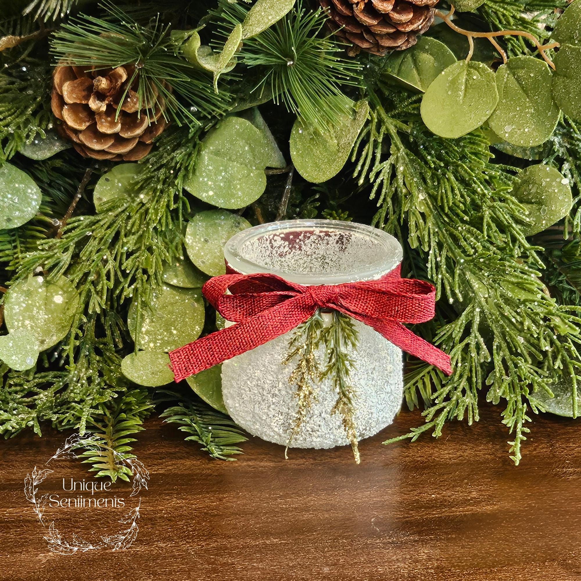 Rustic Christmas Frosted Jar - Etsy