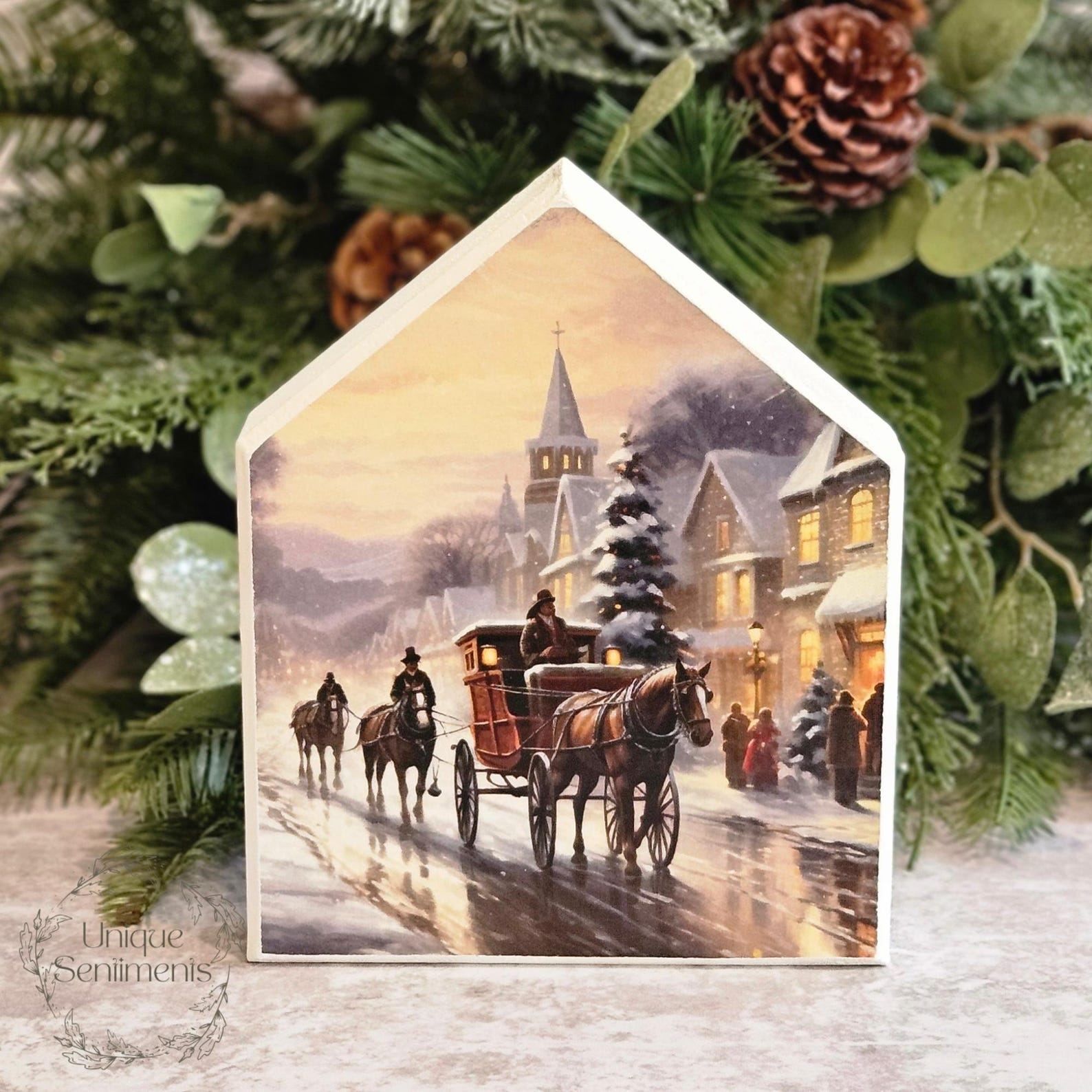 Vintage-inspired Winter Scene Art - Etsy