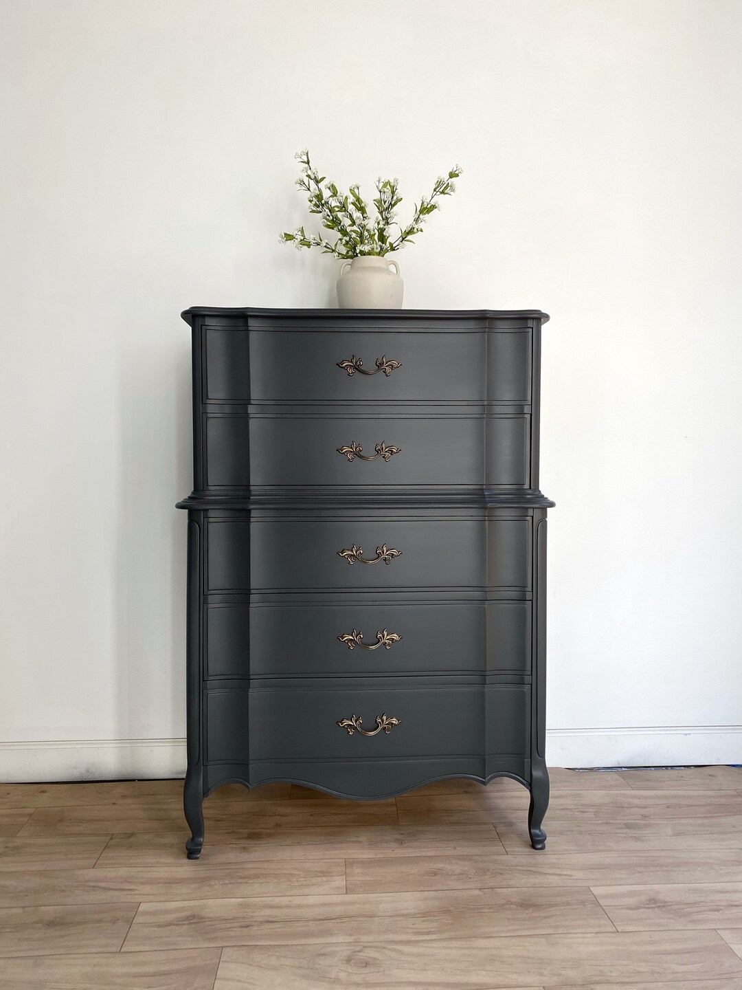 Dixie French Provincial Chest of Drawers Charcoal Gray Dresser - Etsy