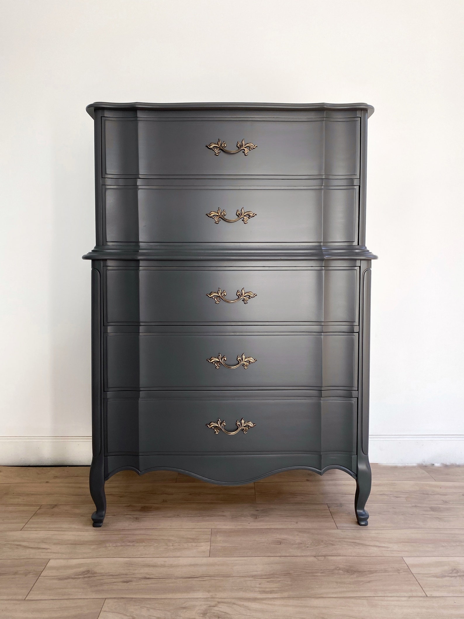 Dixie French Provincial Chest of Drawers Charcoal Gray Dresser - Etsy