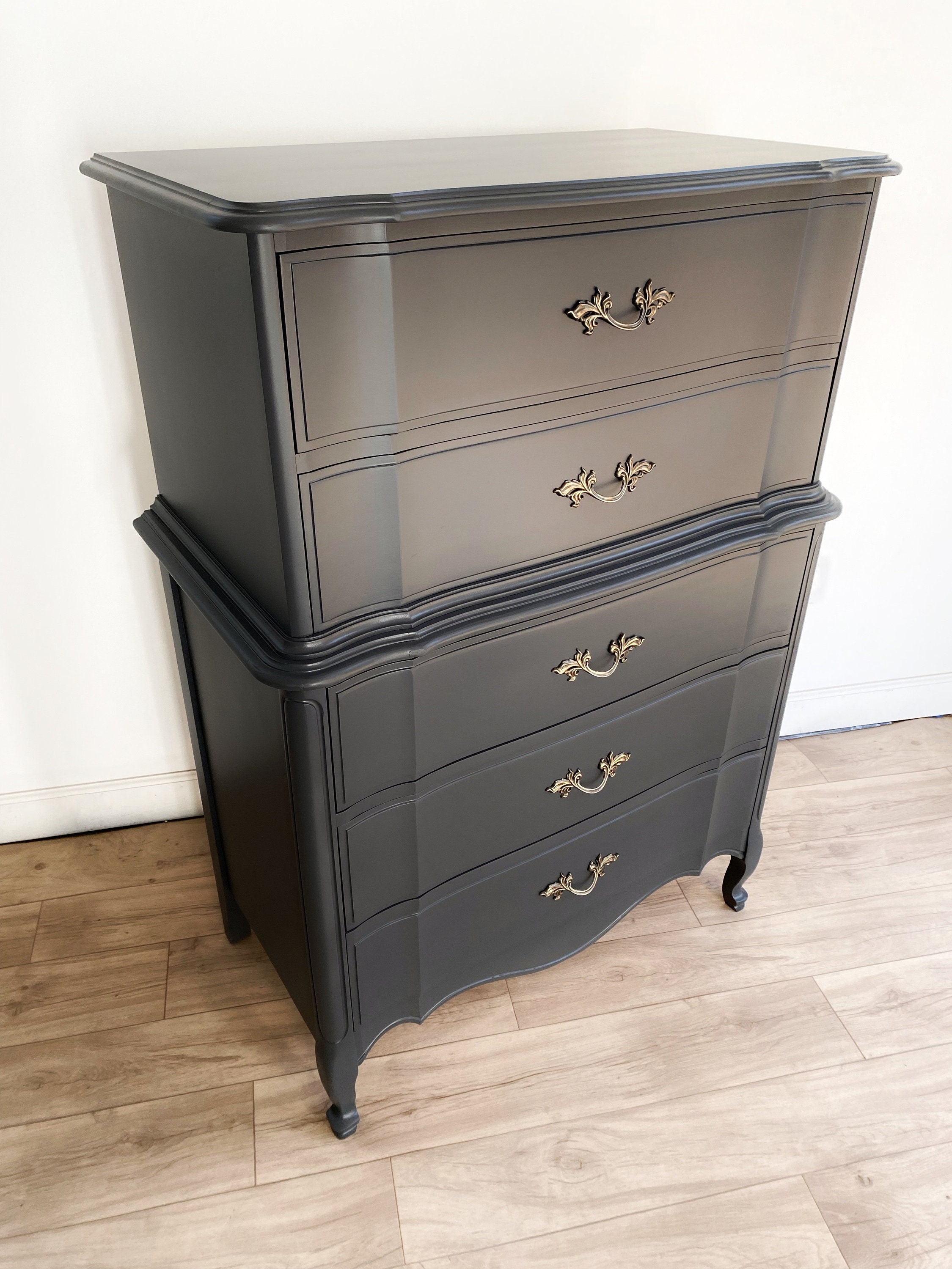 Dixie French Provincial Chest of Drawers Charcoal Gray Dresser - Etsy