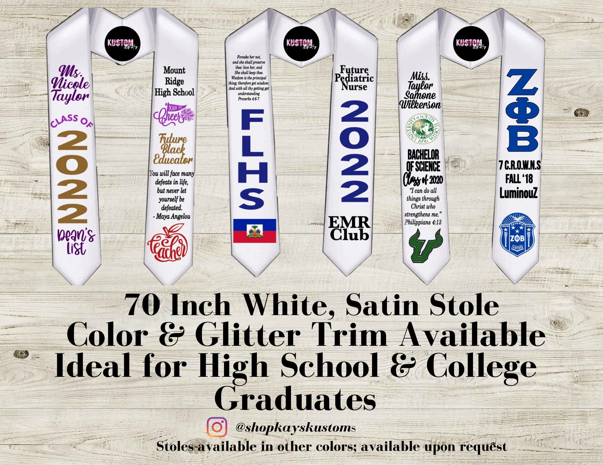 Graduation Stole Custom Graduation Stole Graduation Sash High School ...