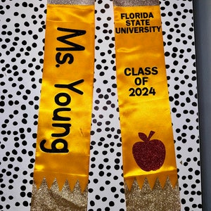 Personalized Teacher Graduation Stole | Custom Pencil Sash - Etsy