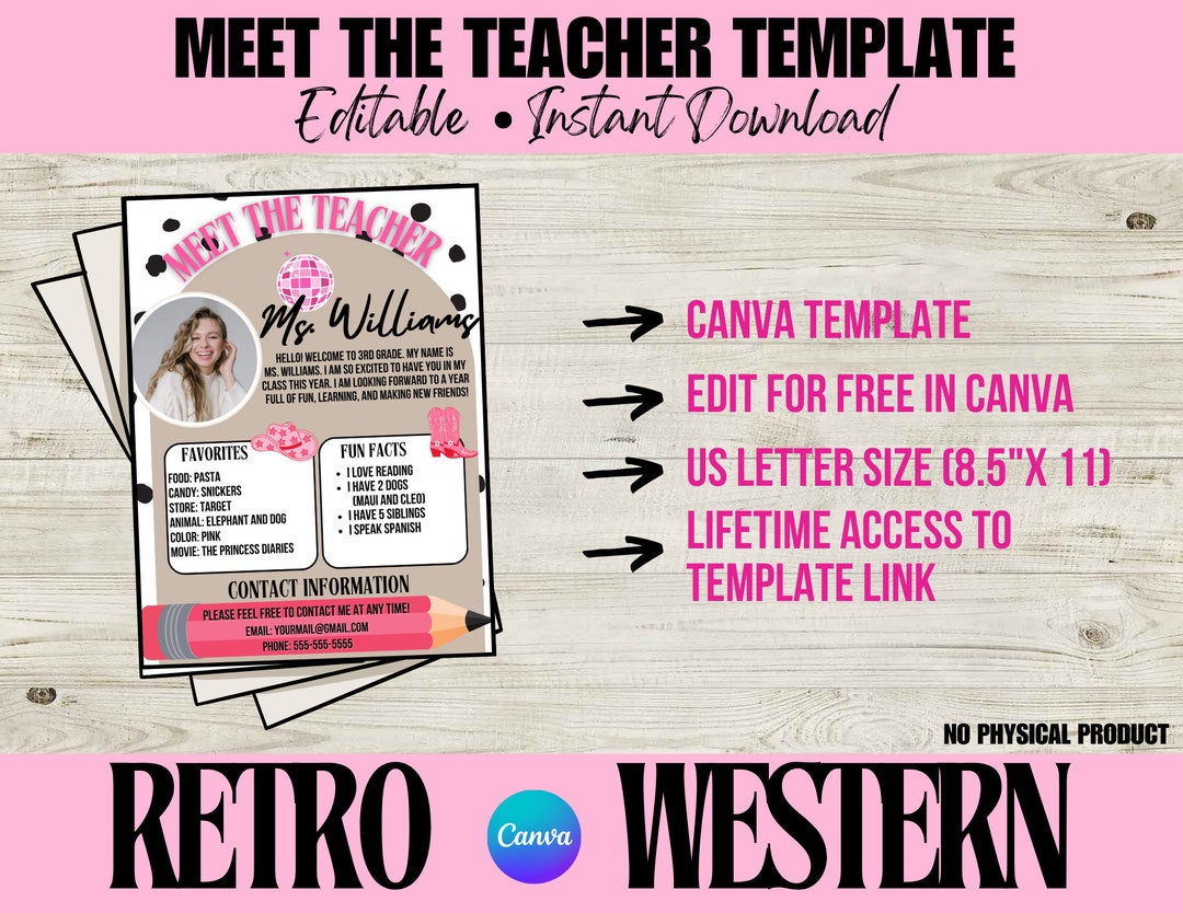Meet the Teacher Template, Teacher Introduction, Teacher Intro, Retro ...