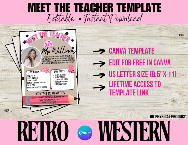 Meet the Teacher Template, Teacher Introduction, Teacher Intro, Retro ...