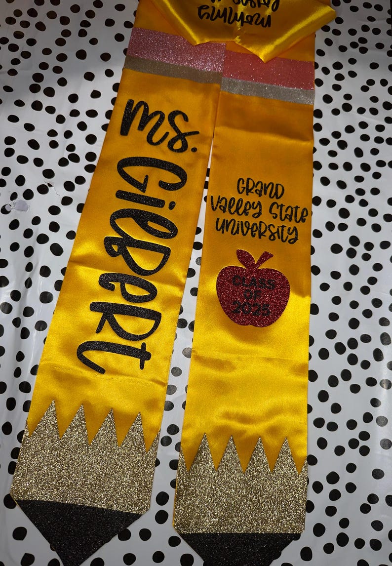 Teacher Graduation Stole | Custom Personalized Graduation Stole ...