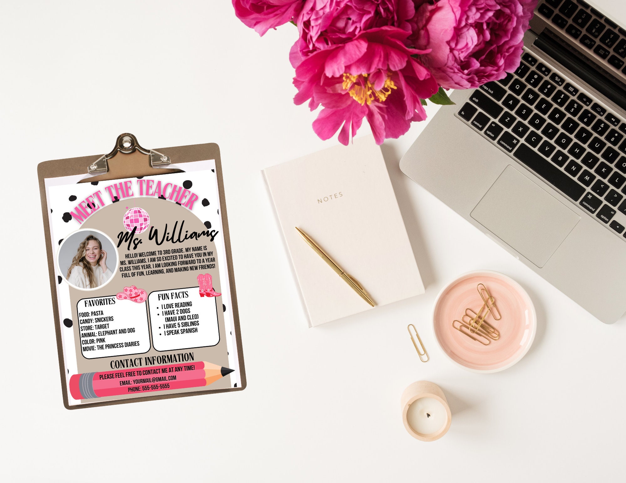 Meet the Teacher Template, Teacher Introduction, Teacher Intro, Retro ...