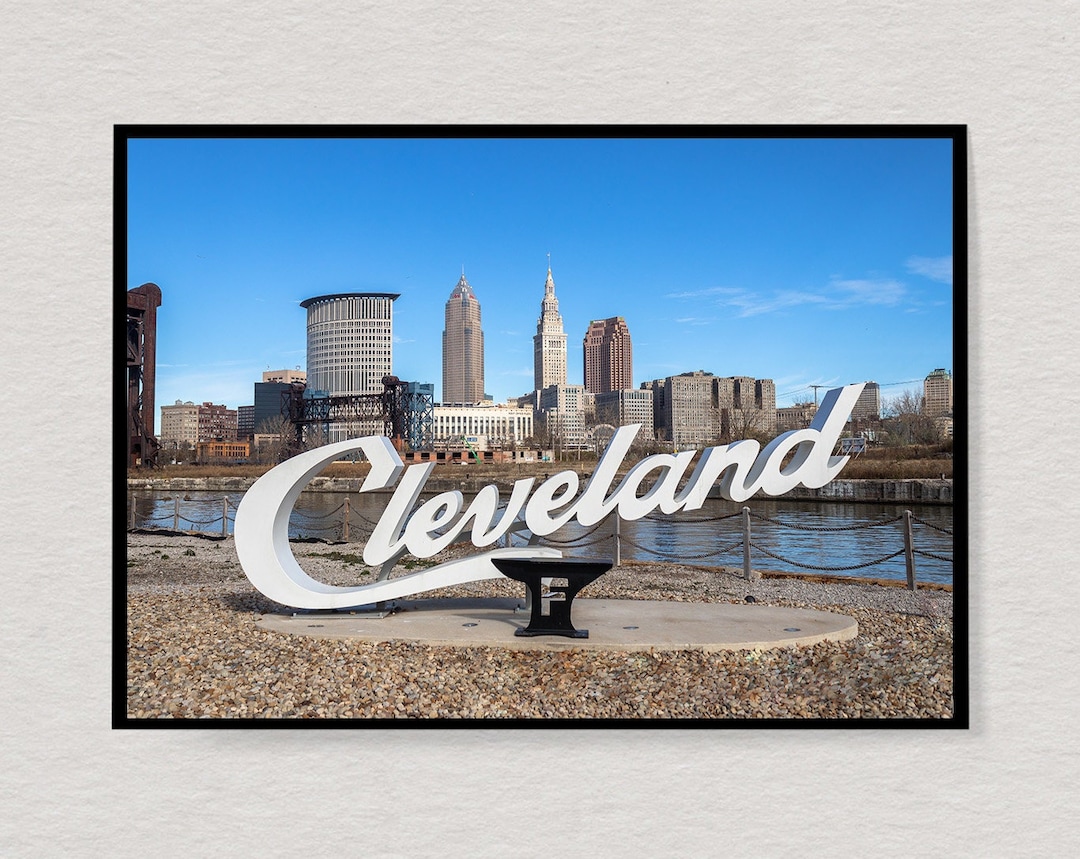 Cleveland, Ohio Edgewater Script Sign Prints - Etsy