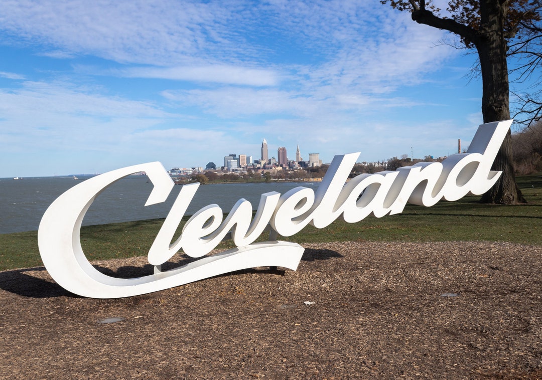 Cleveland Ohio Edgewater Script Sign Prints - Etsy