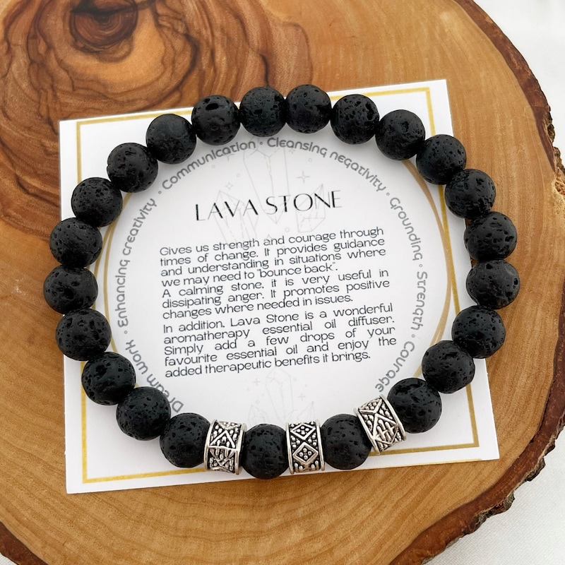 Lava Stone Bracelet - Etsy