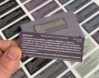 2 High-quality Reproduction Super Nintendo Game Labels SNES - Etsy