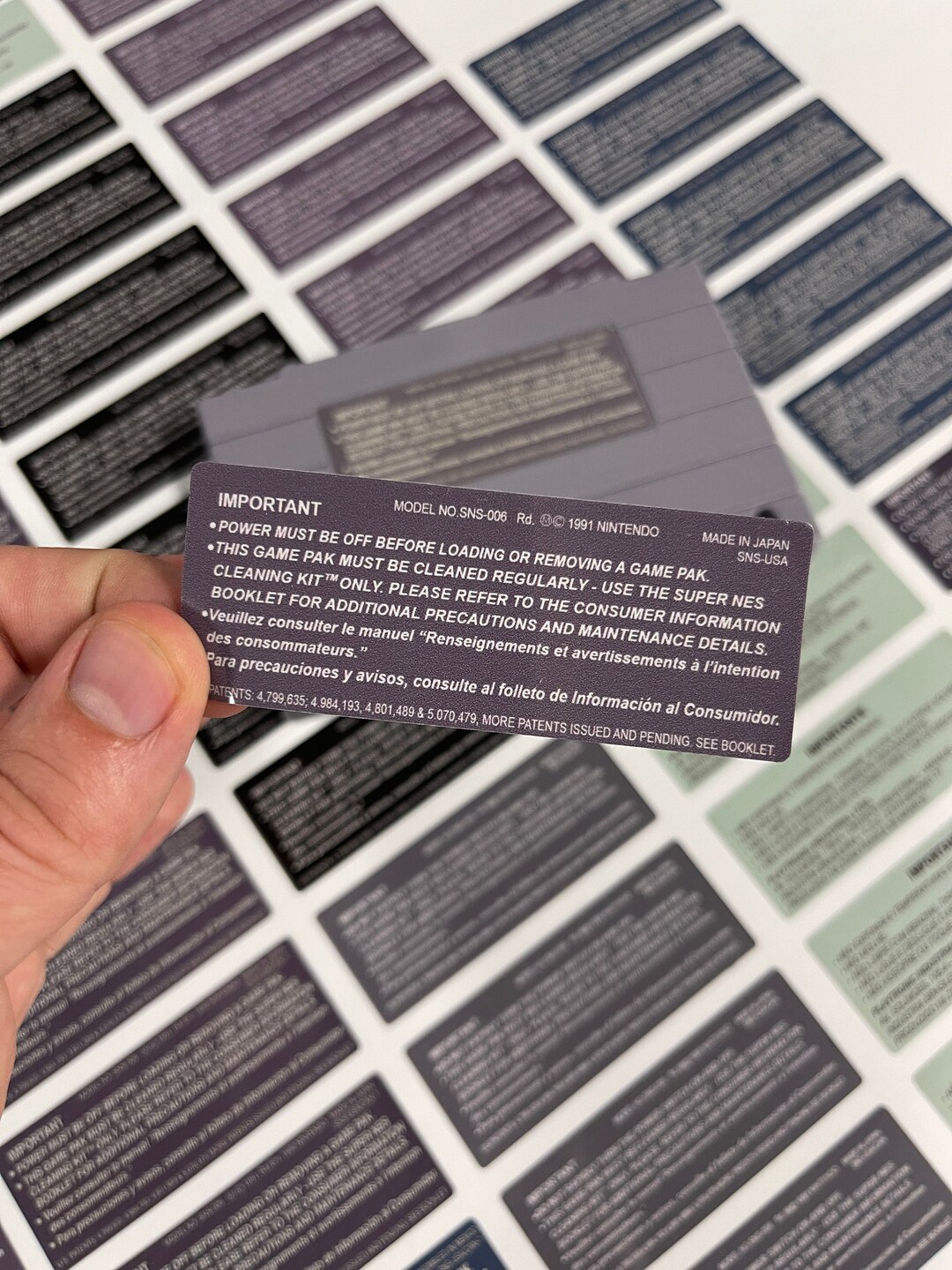 SNES Backside Cartridge Labels Authentic Replacement Sticker All ...