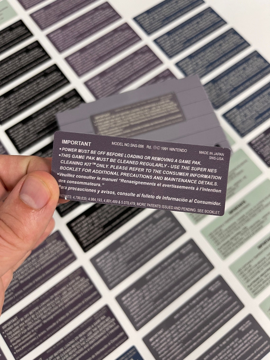 SNES Backside Cartridge Labels Authentic Replacement Sticker - Etsy