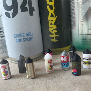 Mini Spray Cans W/ Mini Milk Crate. Perfect for Models, Toys, Pocket ...