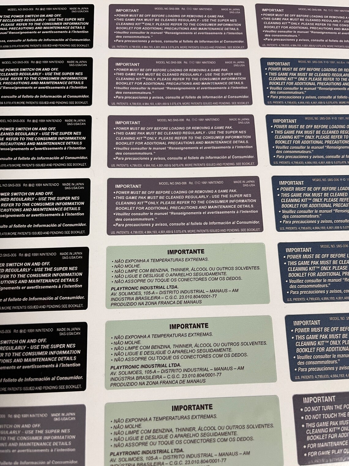 SNES Backside Cartridge Labels Authentic Replacement Sticker - Etsy