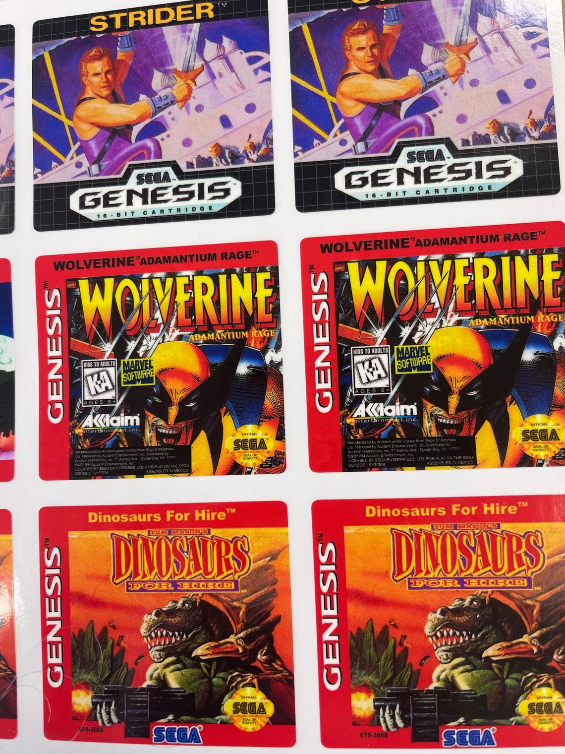 SEGA Cartridge Game Replacement Labels. Replace Your Game - Etsy