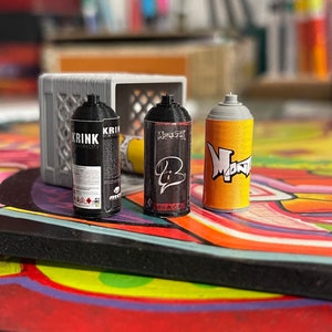 Mini Spray Cans W/ Mini Milk Crate. Perfect for Models, Toys, Pocket ...