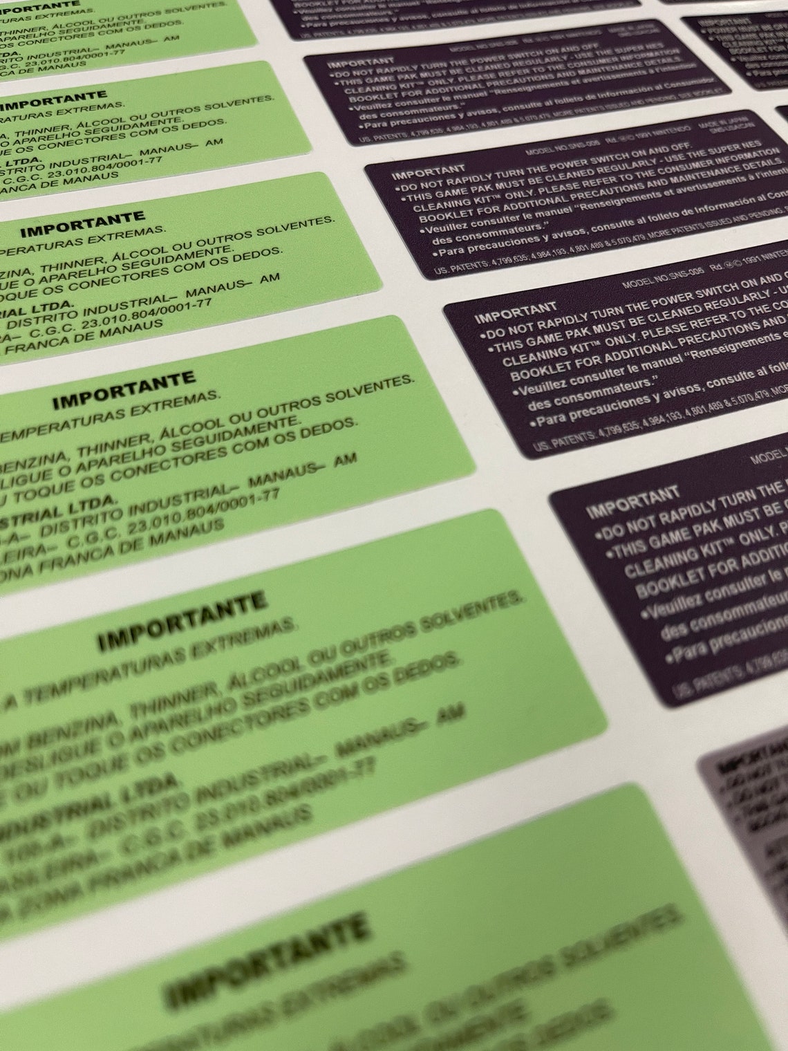 SNES Backside Cartridge Labels Authentic Replacement Sticker - Etsy