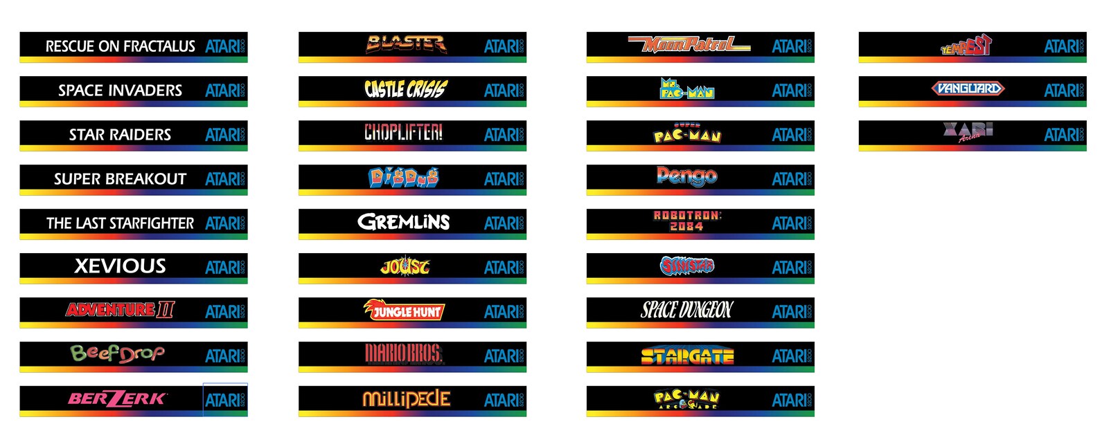 Atari 5200 End Labels, Keep Track of Your Loose Atari Cartridges While ...