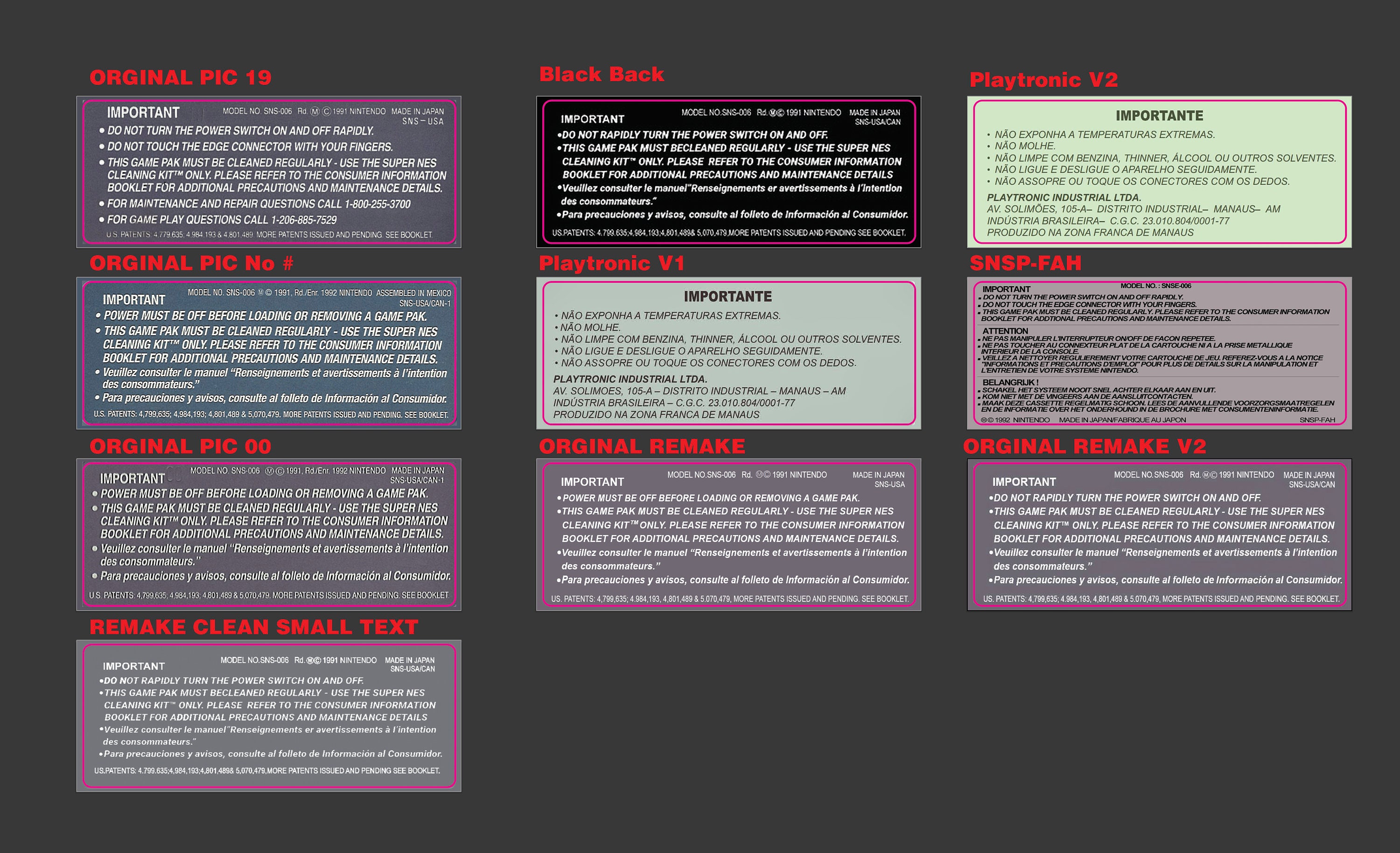 SNES Backside Cartridge Labels Authentic Replacement Sticker - Etsy