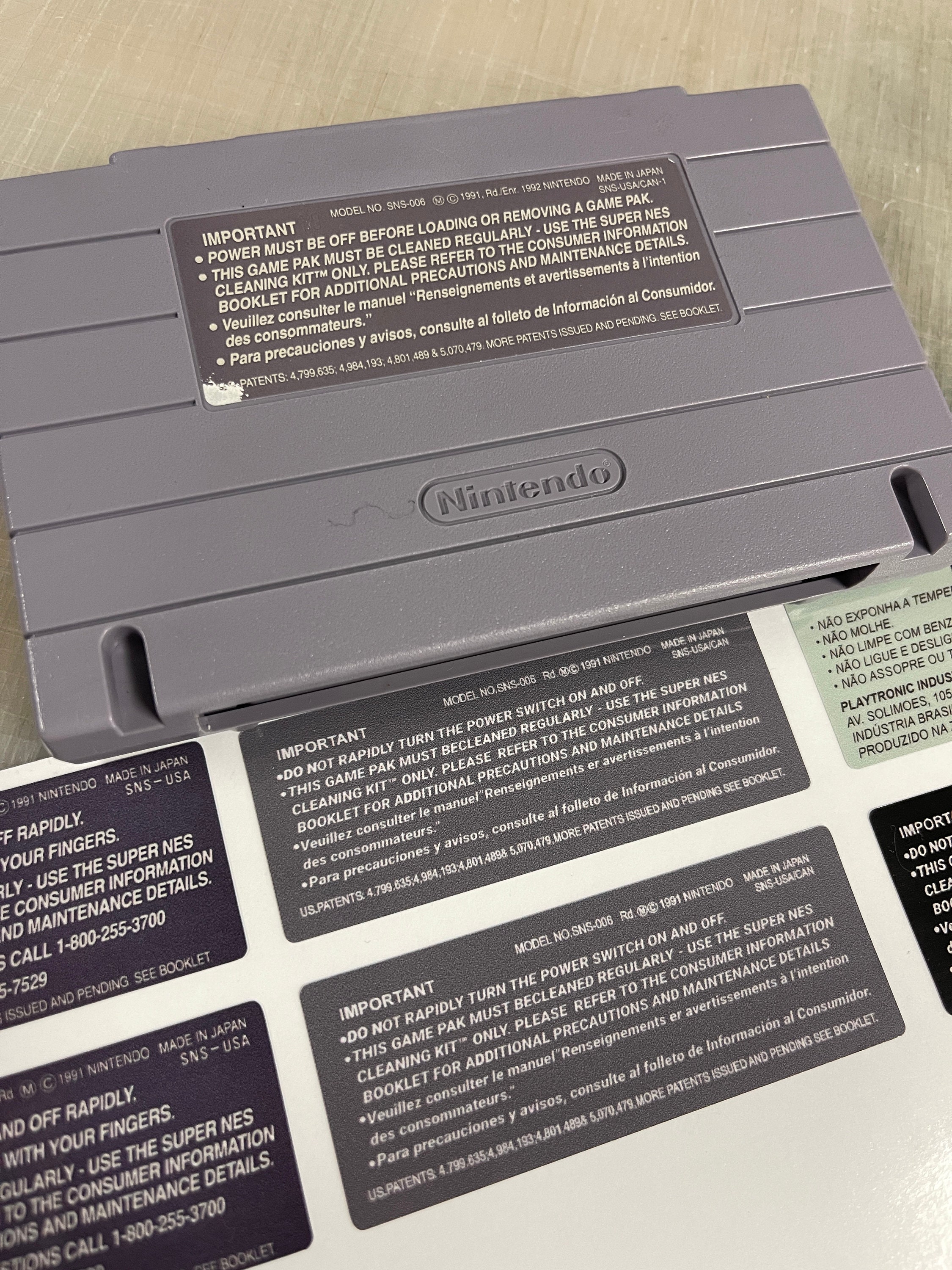 SNES Backside Cartridge Labels Authentic Replacement Sticker - Etsy