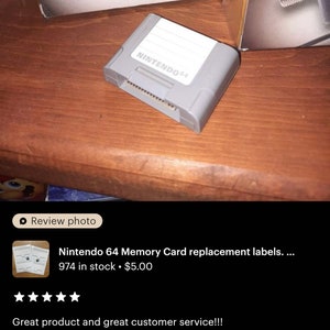 Nintendo 64 Memory Card Replacement Labels. Replace Your Memory Card ...