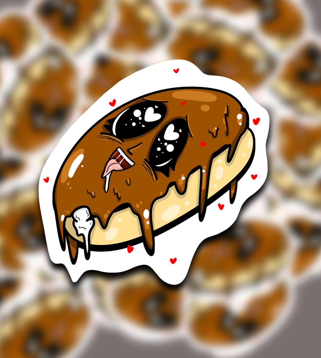 Boston Cream Filled Doughnut Vinyl Sticker - Etsy