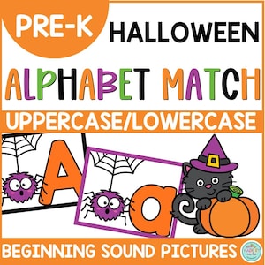 Halloween Alphabet Matching Game | Pre-k Language Center (digital ...