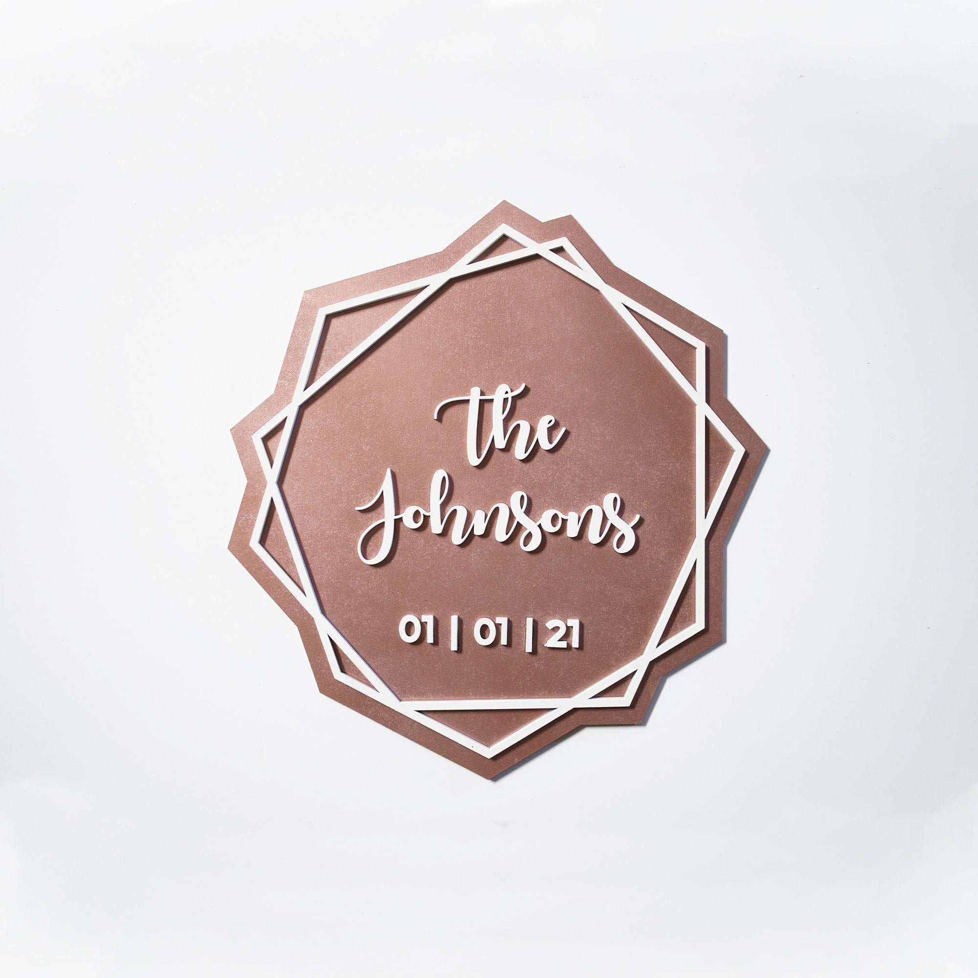 Custom Layered Geometric Monogram Sign Laser-cut Acrylic / | Etsy