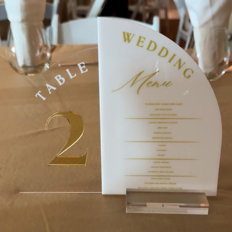 Acrylic Menus - Etsy