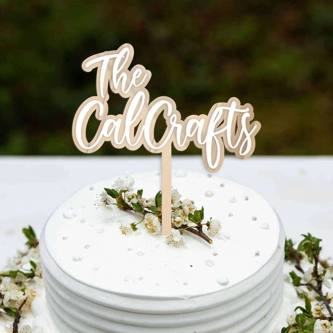 Custom Layered Acrylic Cake Topper (D3) | Ideal for Weddings ...