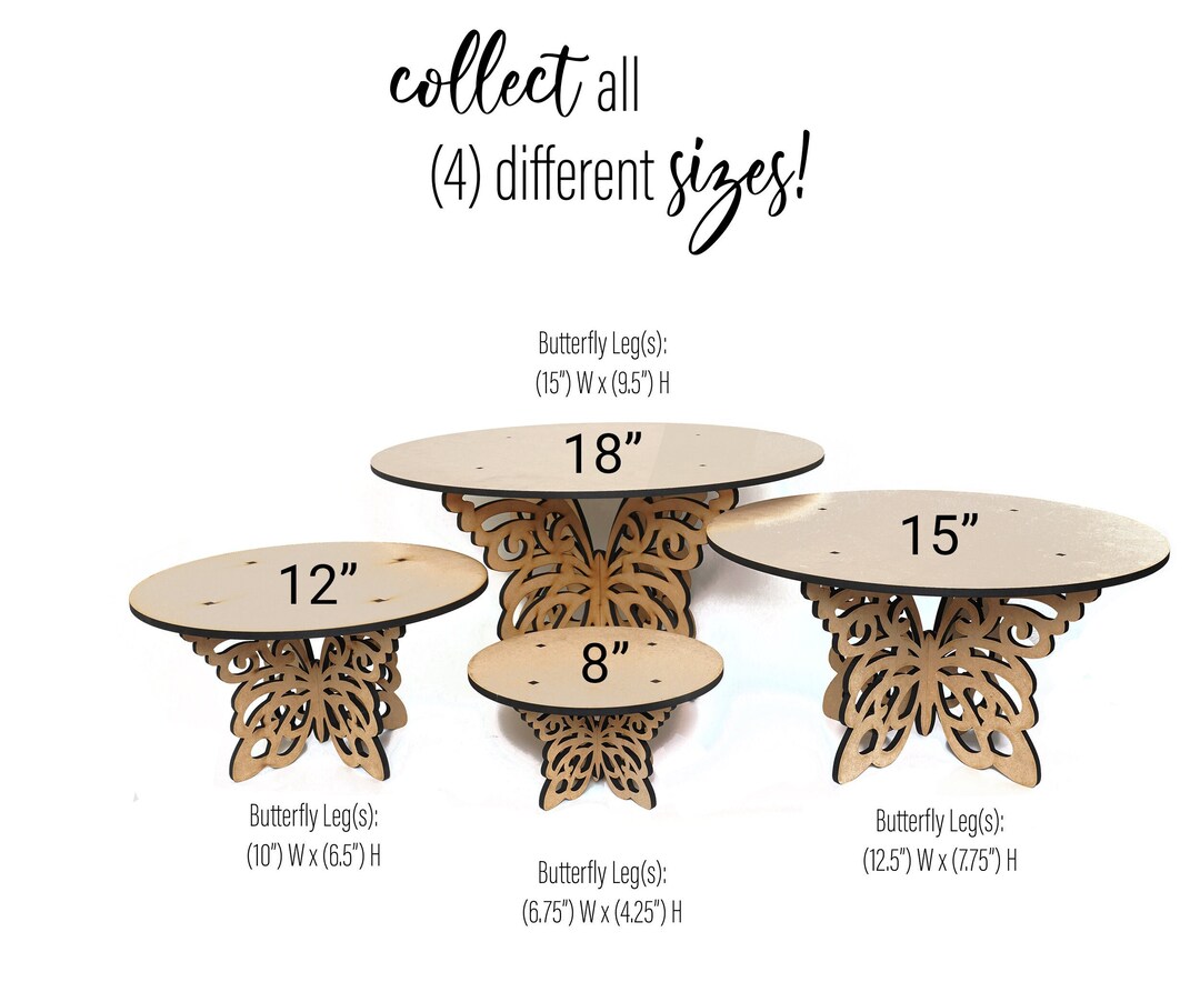 Butterfly Cake Stand Collection (4) Piece Set | Perfect for Wedding ...
