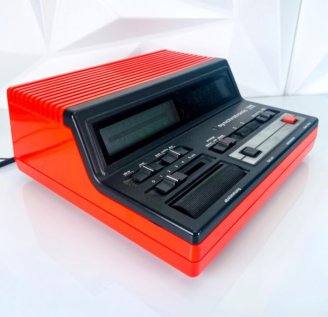 Vintage ITT Schaub Lorenz Clock Radio, Pop Art, Bright Red, Digital ...