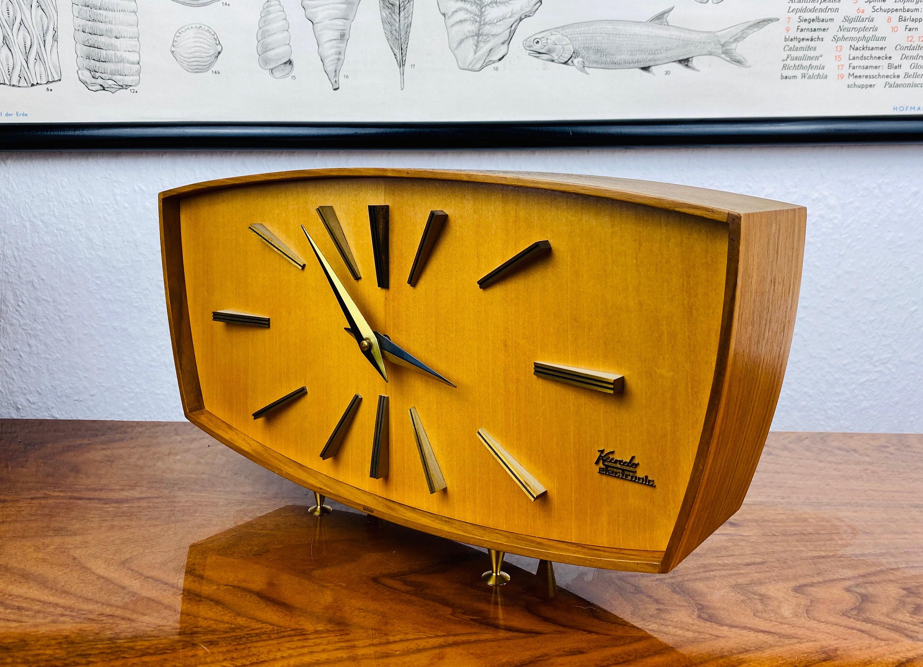 Stunning Unique Table Clock From the 1960s Mid Century Mantel Clock ...