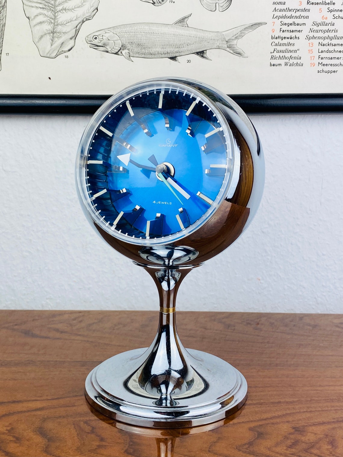 GARANT Table Clock Mid Century Table Clock in Silver Color - Etsy