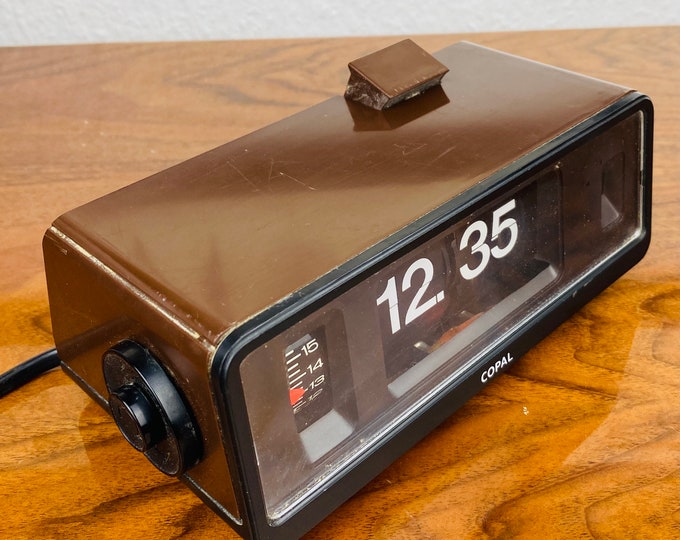 Copal Flip Clock Alarm Folding Numbers Table Clock Mid Century Alarm ...