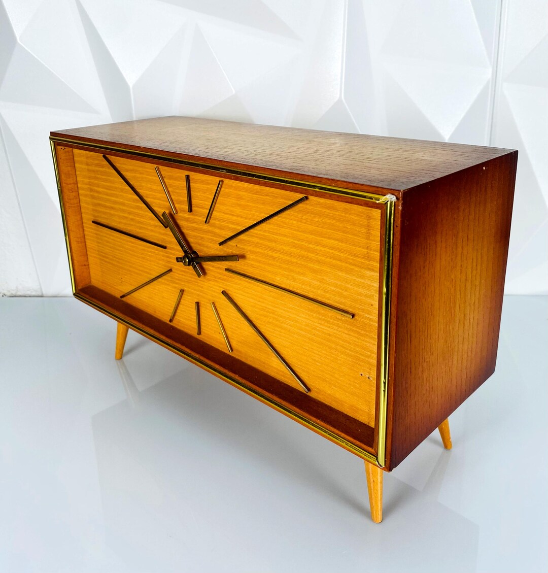 Weimar Mantel Clock GDR Buffet Clock, Wooden Case, 1960s Vintage ...