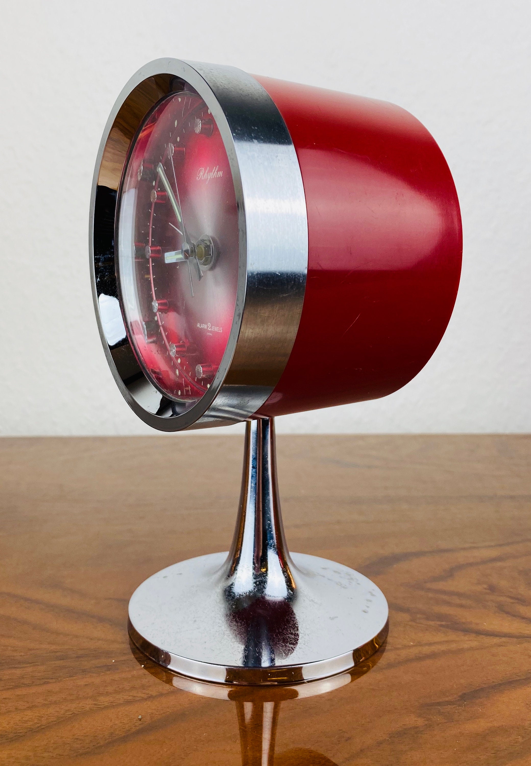 RHYTHM Table Clock Japan Mid Century Clock Alarm Clock Japanese Design ...