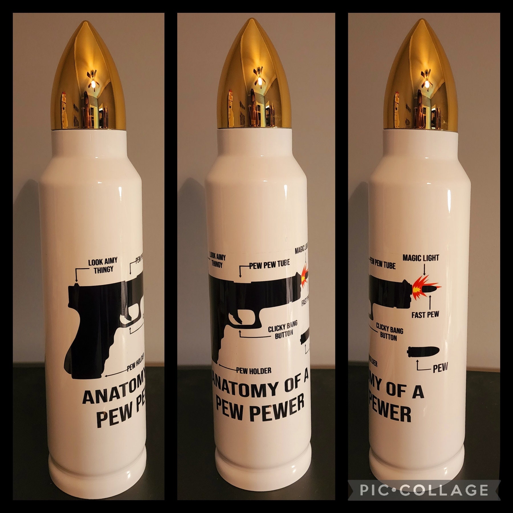 Anatomy of a Pew Pewer 32oz Bullet Tumbler - Etsy