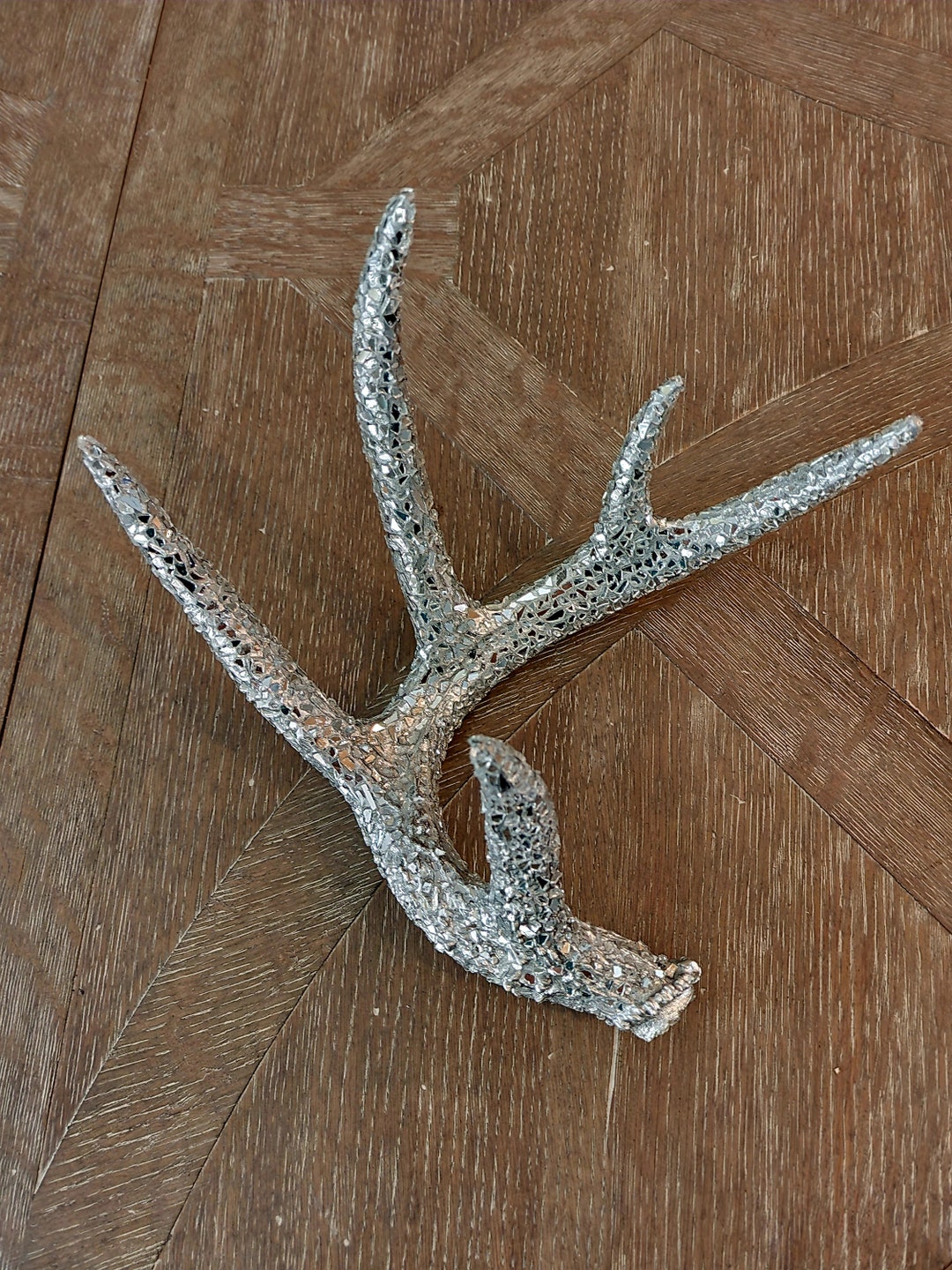 Blinged Out Real Deer Antler Completely Covered in Crushed Mirrored ...
