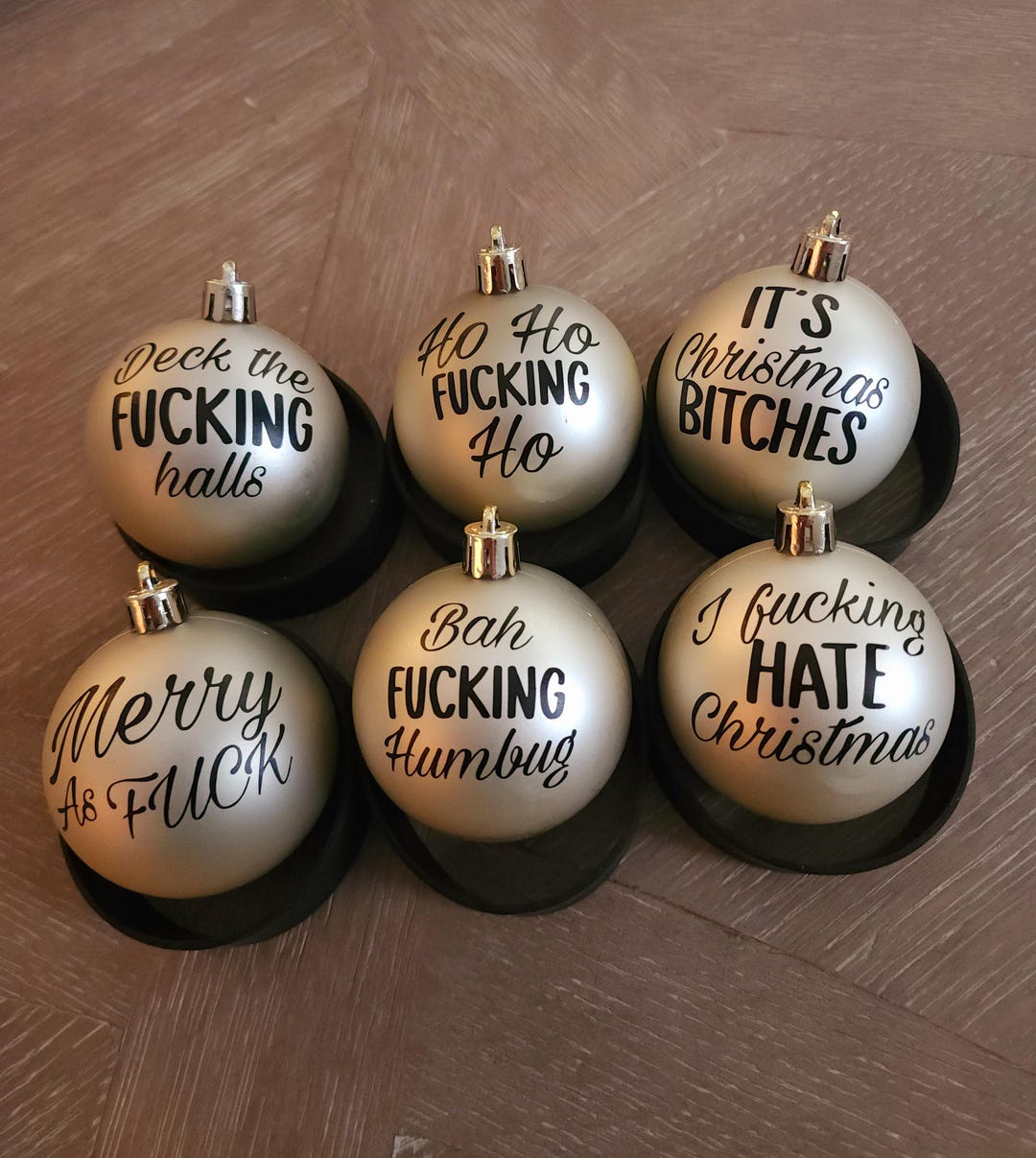 Funny Sweary Christmas Tree Ornament Set - Etsy