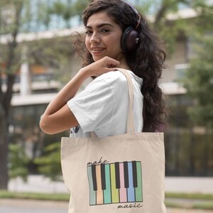 Make Music Make Music Bag Pianist Tote Bag Piano Teacher - Etsy