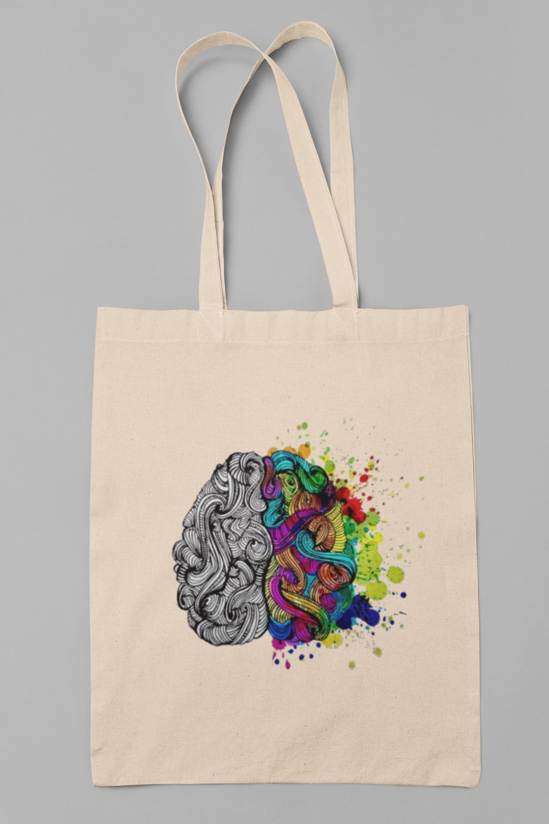 Brain Tote Bag, Anatomical Brain Tote Bag, Colorful Brain Bag, Brain ...