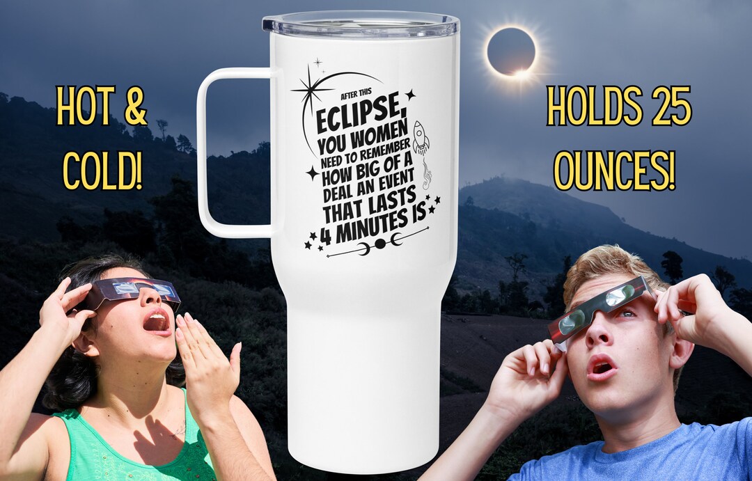 25 Oz Rocket Ship Travel Mug With Eclipse Reminder Design - Etsy