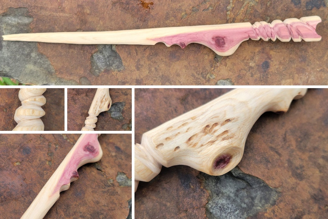 Hand Carved Cedar Wooden Wand Unstained Perfect for Cosplay Ready to ...