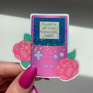 Retro Gameboy Holographic Vinyl Sticker Funny, MacBook Decal, Laptop ...