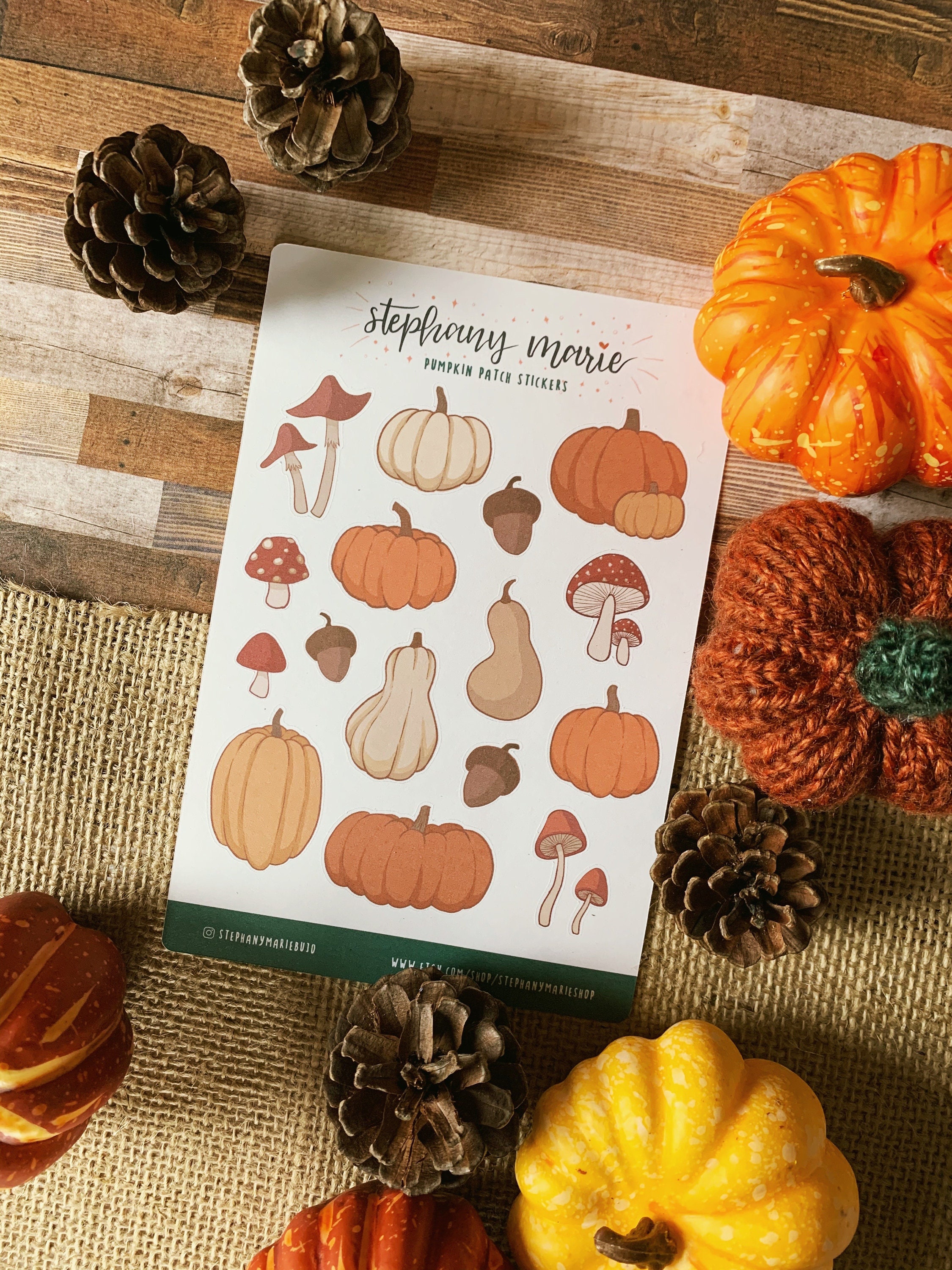 Autumn Pumpkin Patch Sticker Sheet Fall Halloween Bullet - Etsy